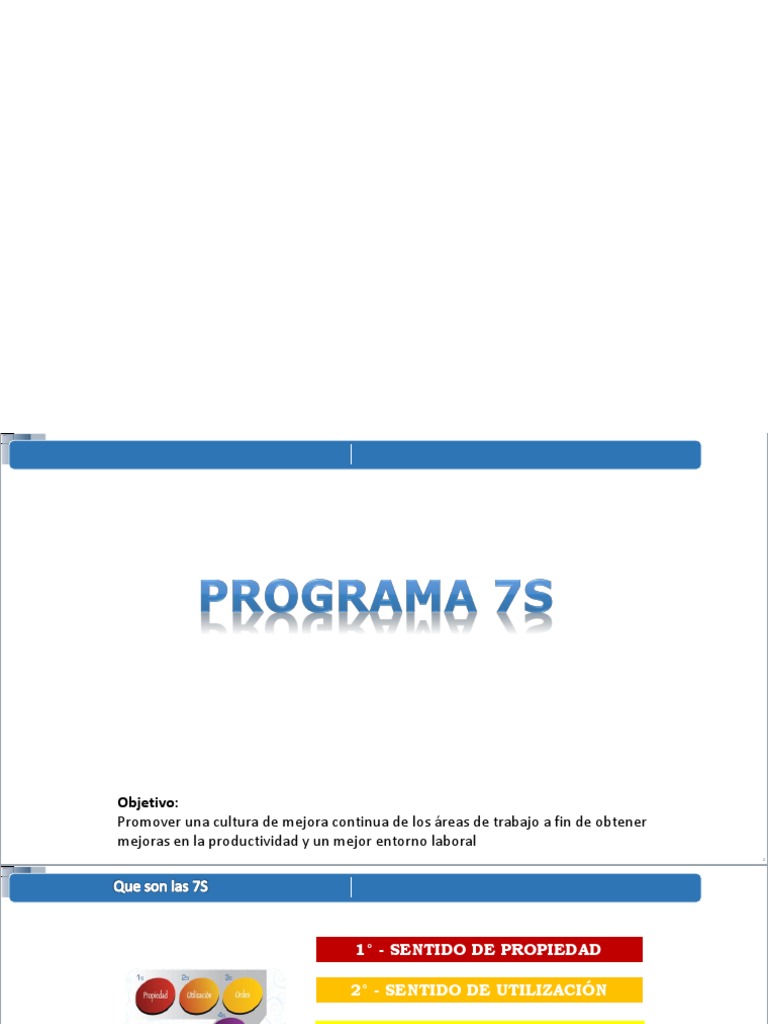 Programa 7S | PDF | Herramientas | Evaluación