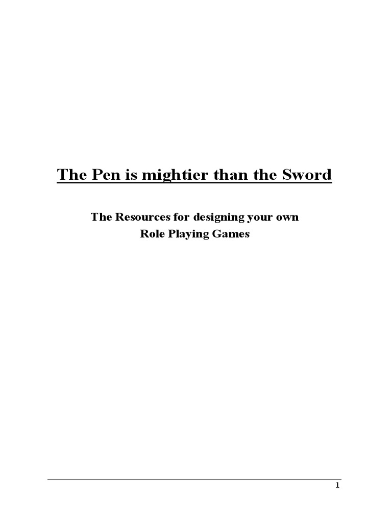 The Pen Is Mightier Than The Sword | PDF | Dice | Role Playing Games