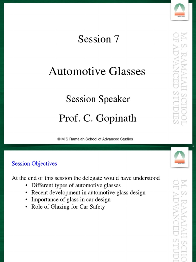 Session7 Automotive Glasses | PDF | Airbag | Automobile Safety