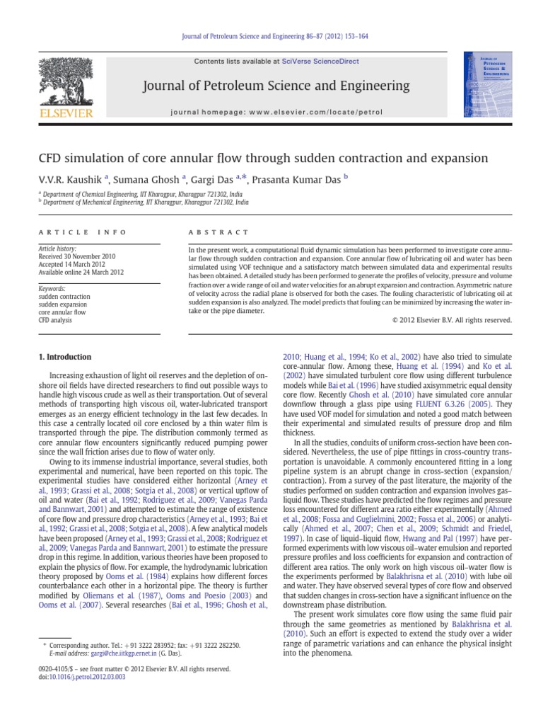 CFD Simulation of Core Annular Flow Through Sudden Contraction and Expansion | PDF | Viscosity ...