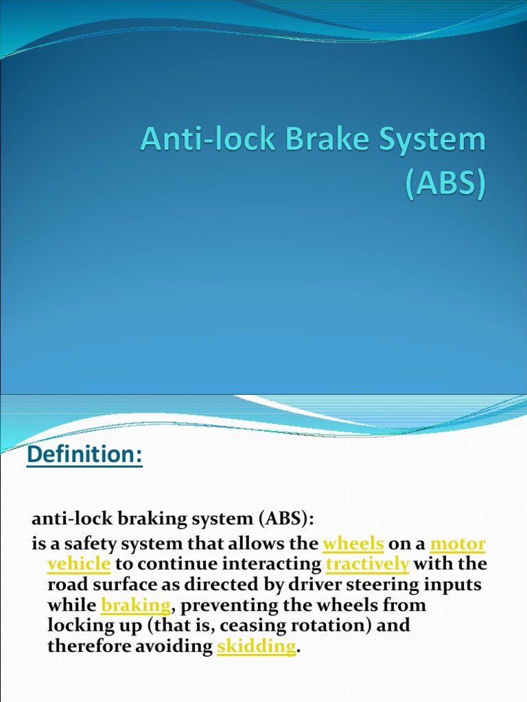 Anti-Lock Brake System | PDF | Anti Lock Braking System | Brake