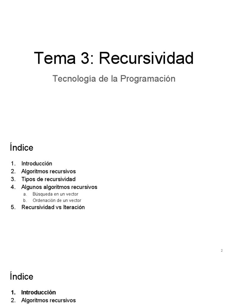 Tipos y Algoritmos de Recursividad | PDF | Algoritmos | Recursividad