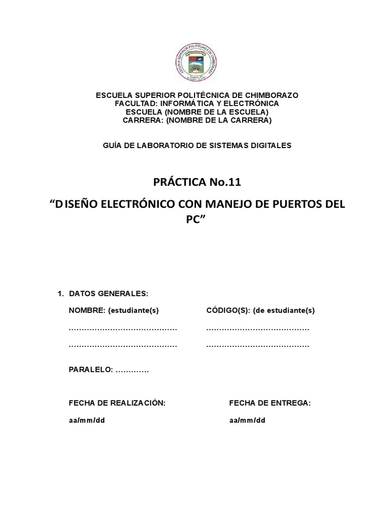 Formato de Prácticas de Laboratorio-P11 | PDF | Electrónica | Hardware de la computadora