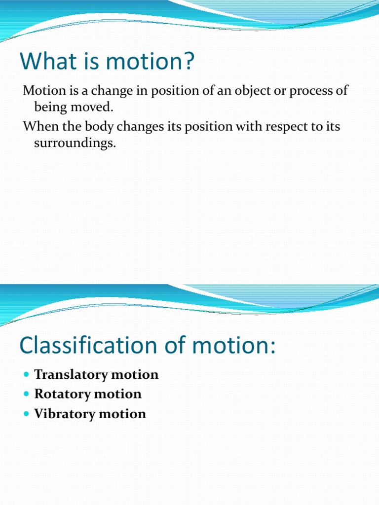 Classification and Applications of Motion: An Overview of Types of ...