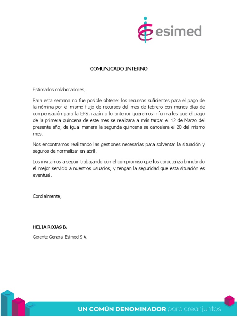 Comunicado Interno 2 | PDF | Negocios