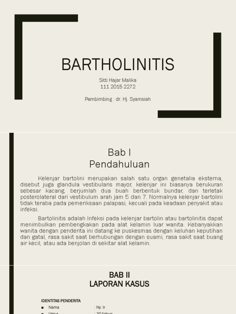 Bartholinitis | PDF