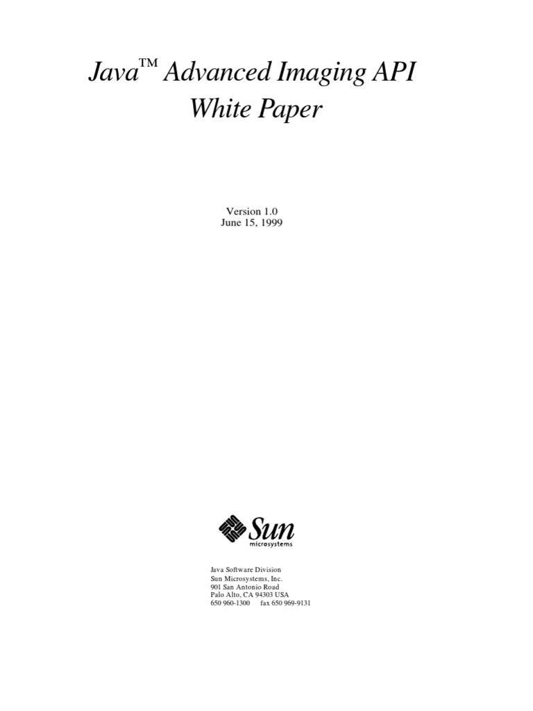 Java Advanced Imaging API White Paper: June 15, 1999 | PDF