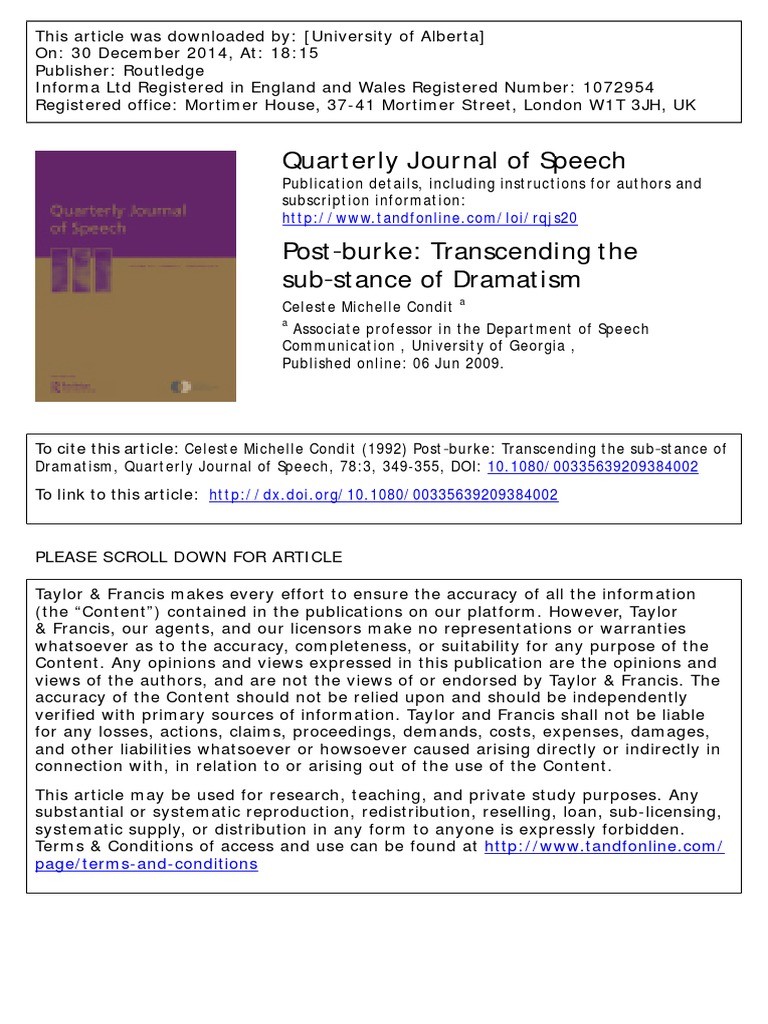 Post-Burke - Transcending The Sub-Stance of Dramatism | PDF | Gender ...