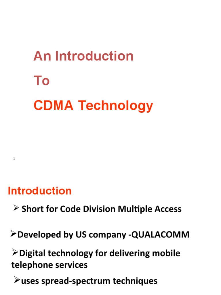 An Introduction To: CDMA Technology | PDF | Data Transmission ...