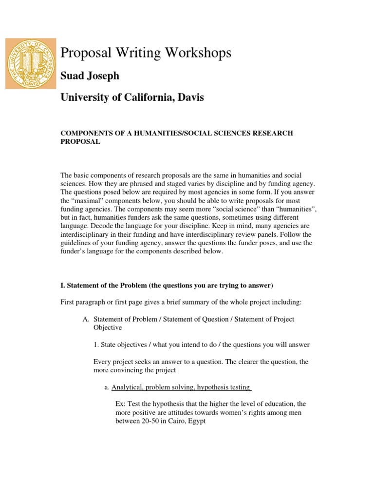 Components of A Research Proposal | PDF | Hypothesis | Question