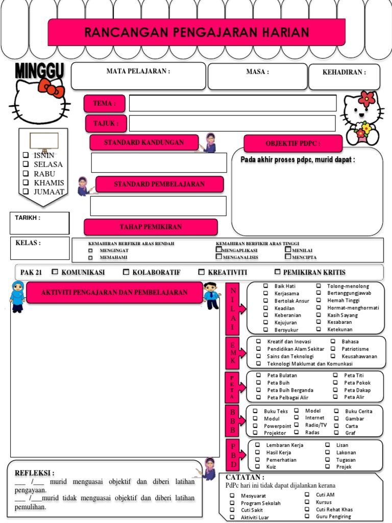 Template RPH PDP Abad 21 | PDF