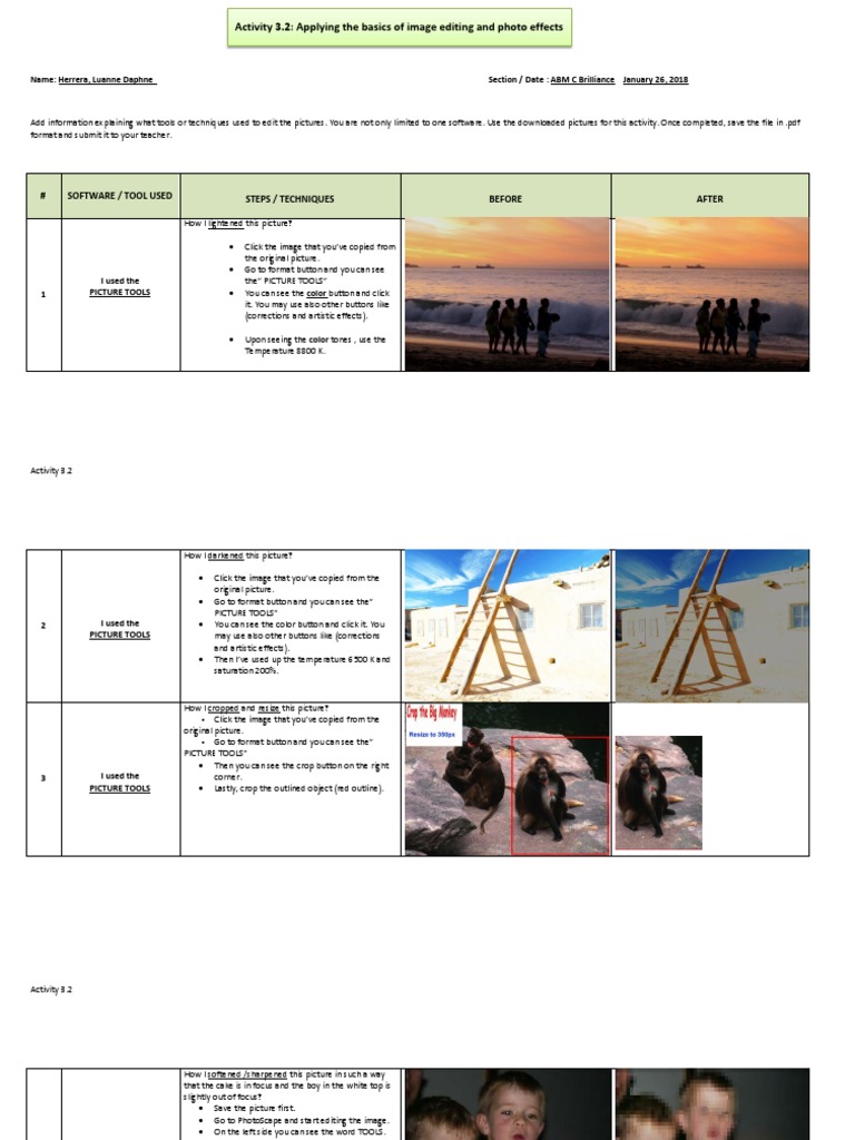 Activity 3.2: Applying The Basics of Image Editing and Photo Effects ...