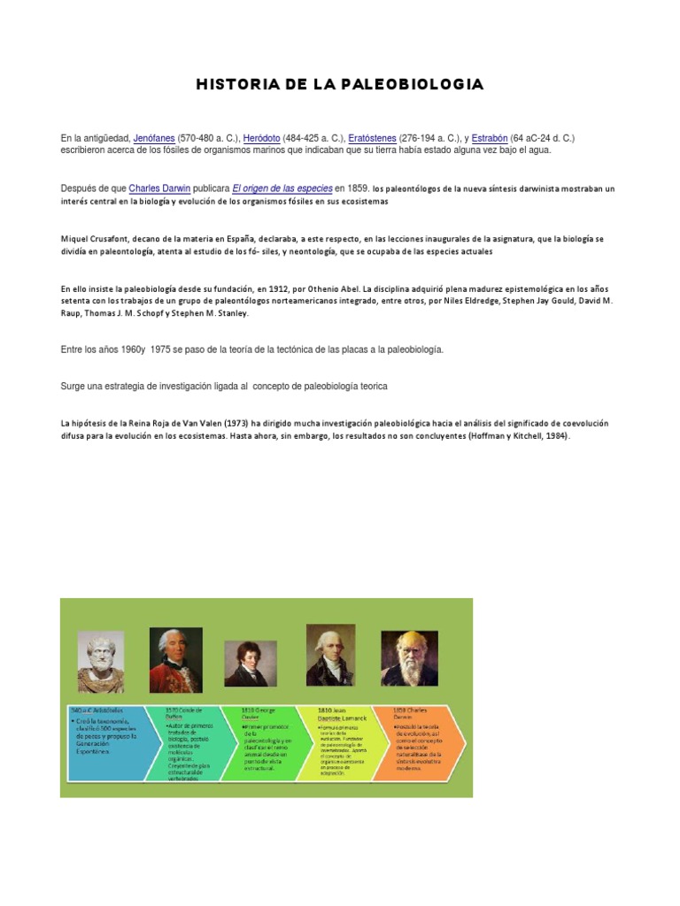 Historia de La Paleobiologia | PDF