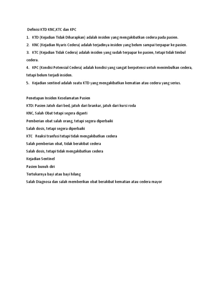 Definisi KTD KNC | PDF