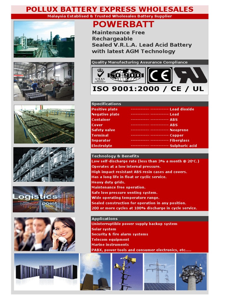 12V 80ah Slim New | PDF | Battery (Electricity) | Rechargeable Battery