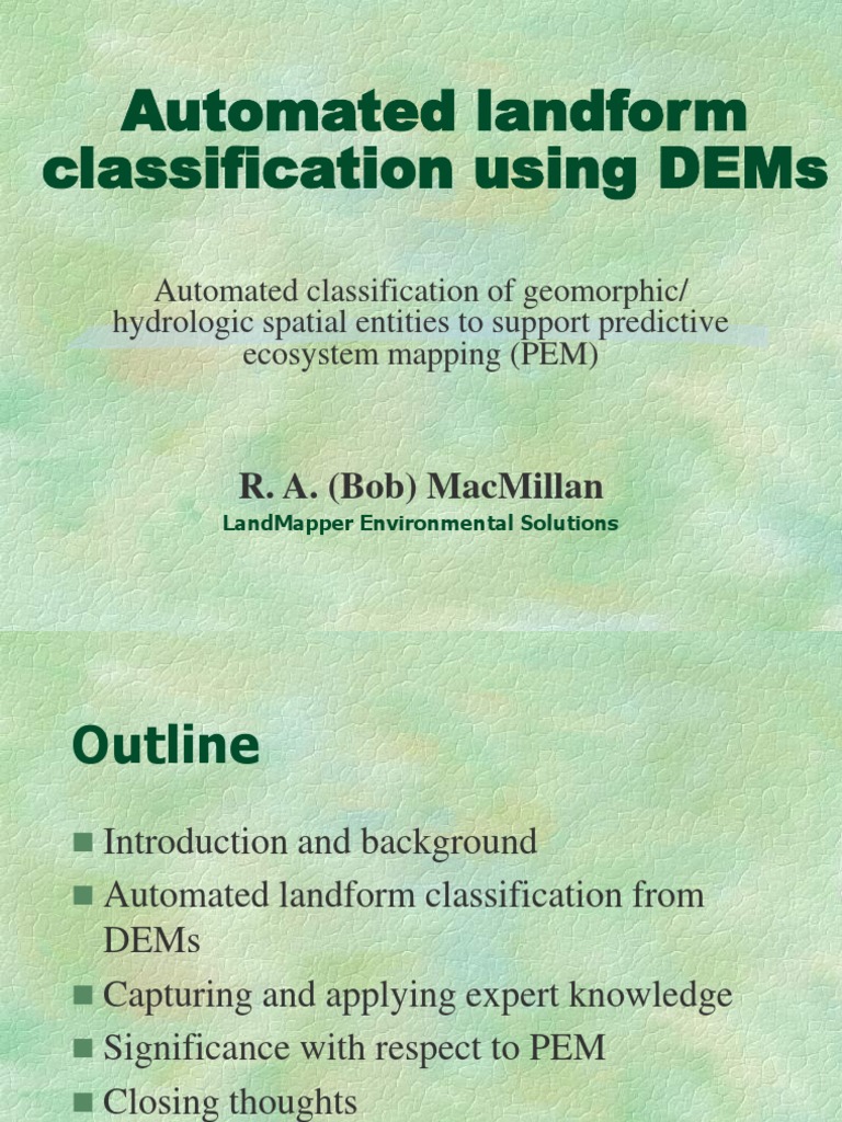 Automated Landform Classification Download Free Pdf Fuzzy Logic Drainage Basin