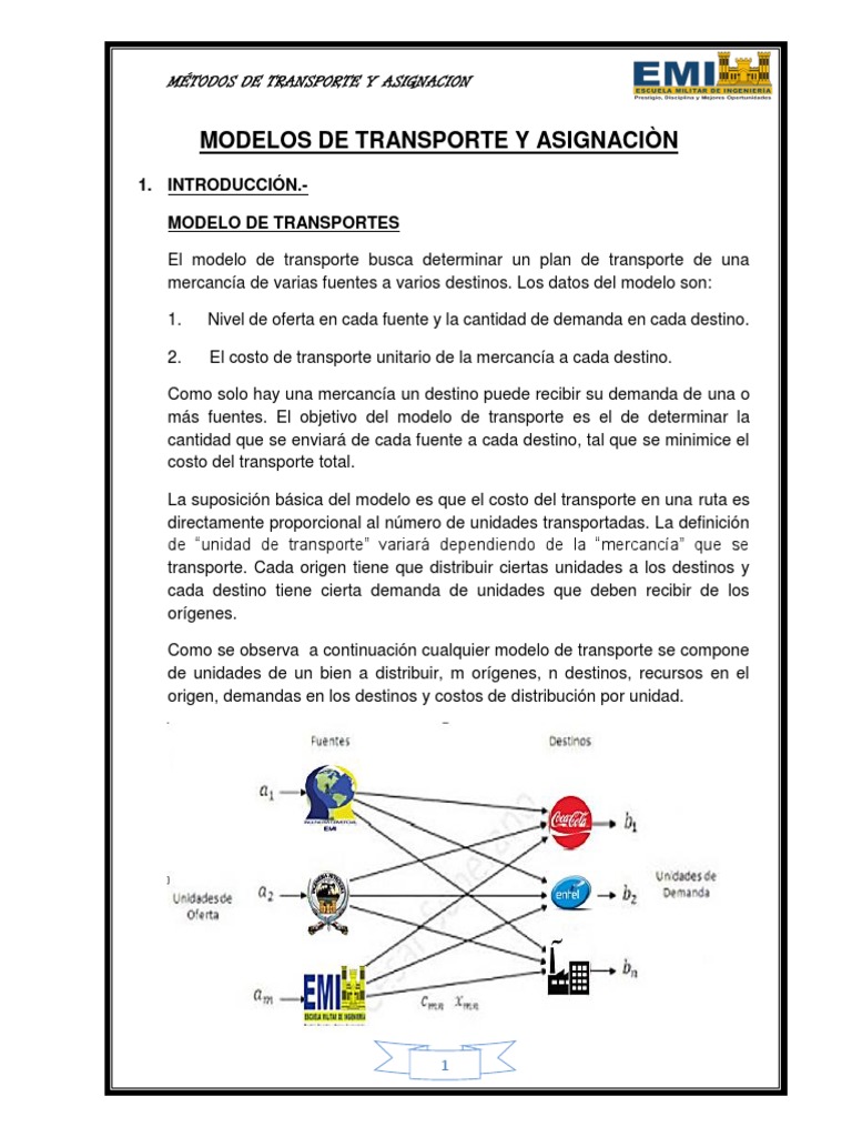 Modelos de Transporte y Asignaciòn | Transporte | Matriz (Matemáticas)