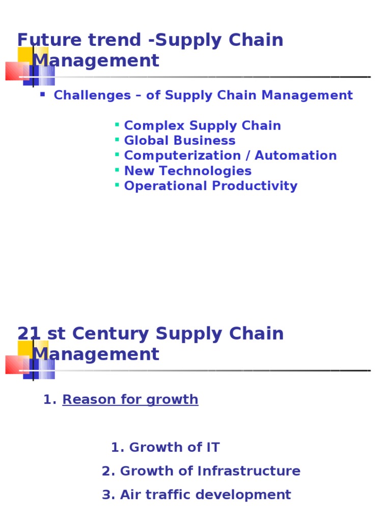 SCM - Trends and Challenges | PDF | Supply Chain | Automation