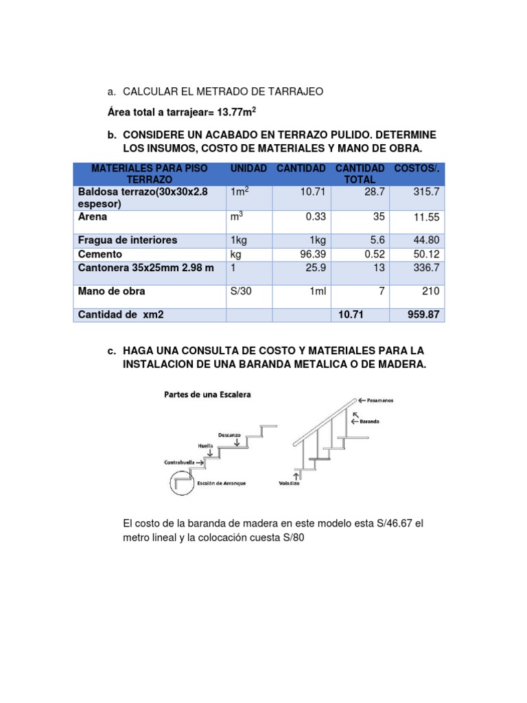 Calcular El Metrado de Tarrajeo | PDF Calcular El Metrado de Tarrajeo | PDF