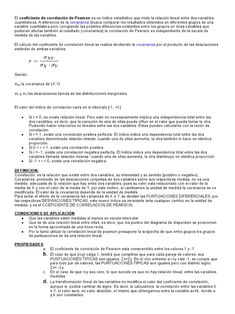 Pearson | PDF | Covarianza | Correlación y dependencia