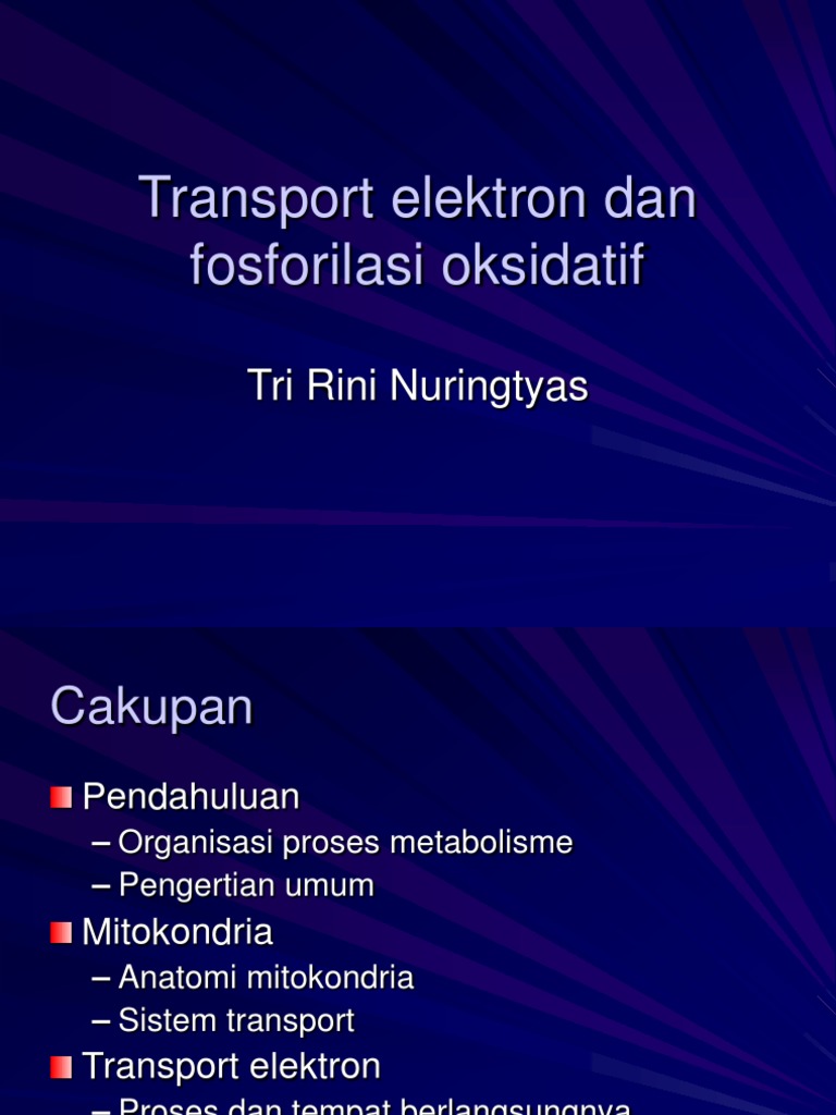 Transport Elektron Dan Fosforilasi Oksidatif | PDF