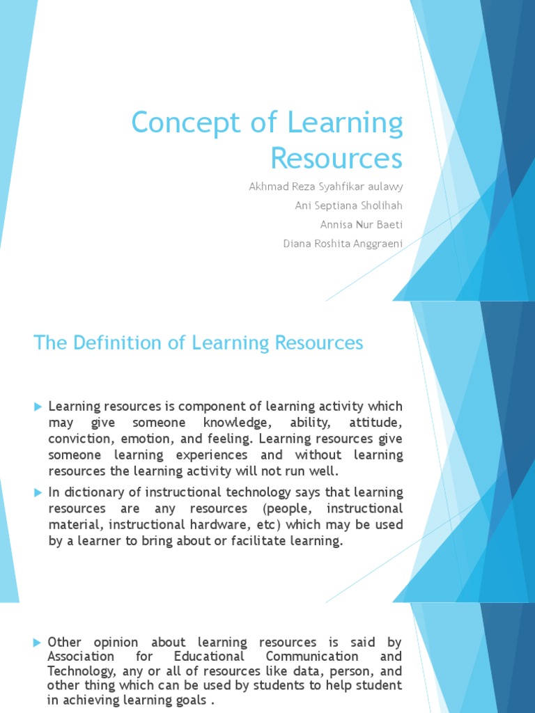 Concept of Learning Resources | PDF | Learning | Teachers