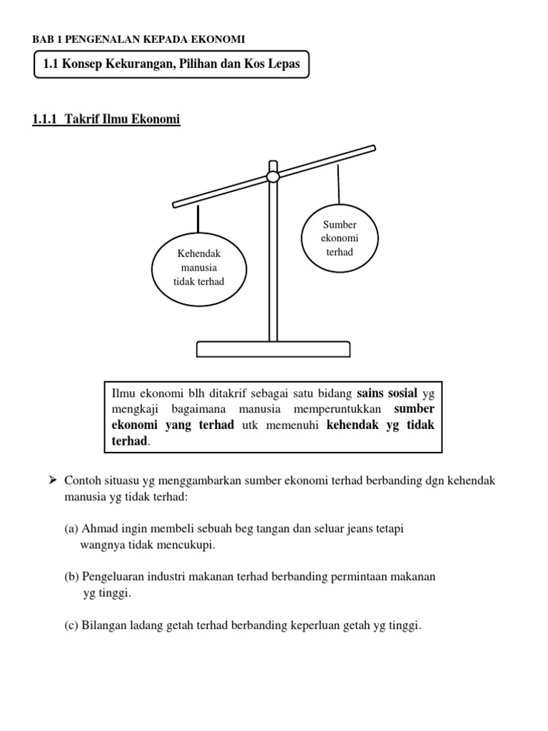 Bab 1 Pengenalan KPD Ekonomi | PDF