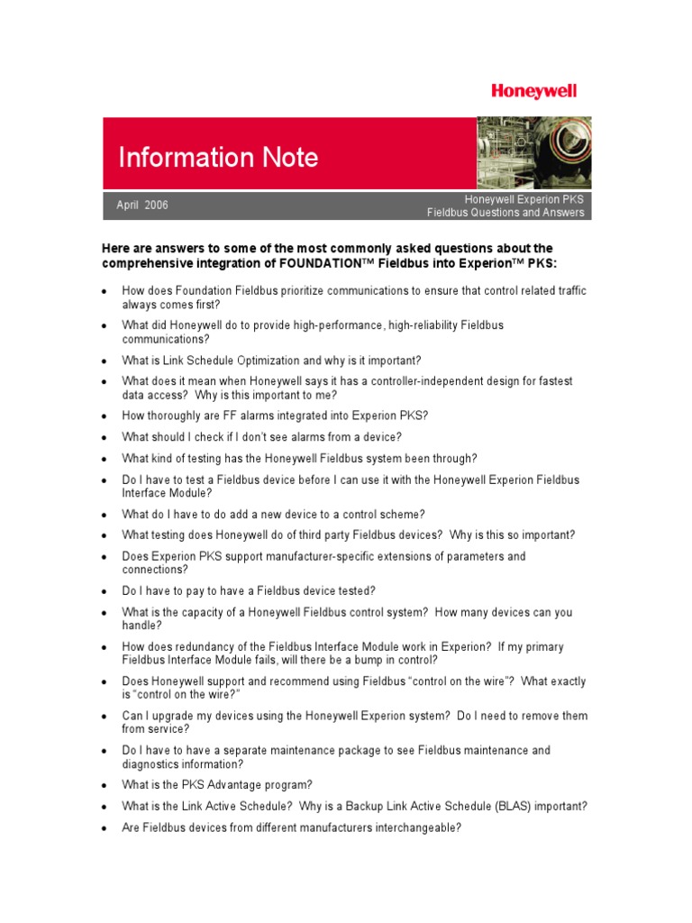 Honeywell Experion Fieldbus Q-As | PDF | Server (Computing) | Input/Output