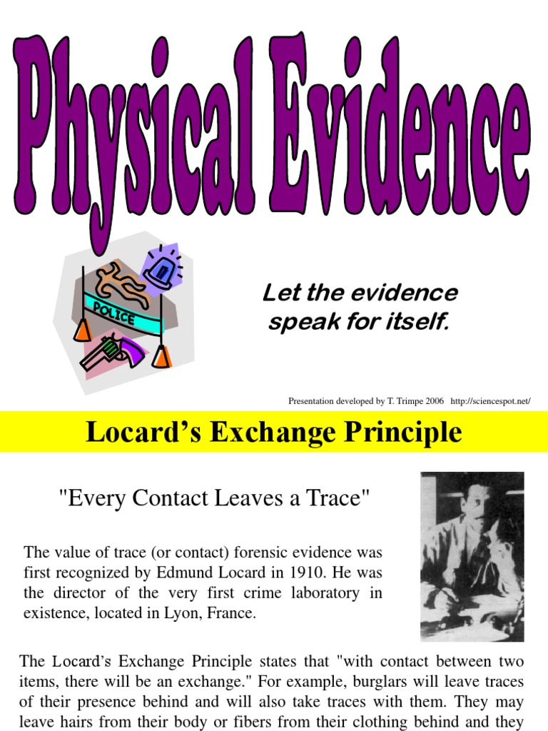 Forensic Evidence: Locard's Principle Explained | PDF | Crime Scene ...