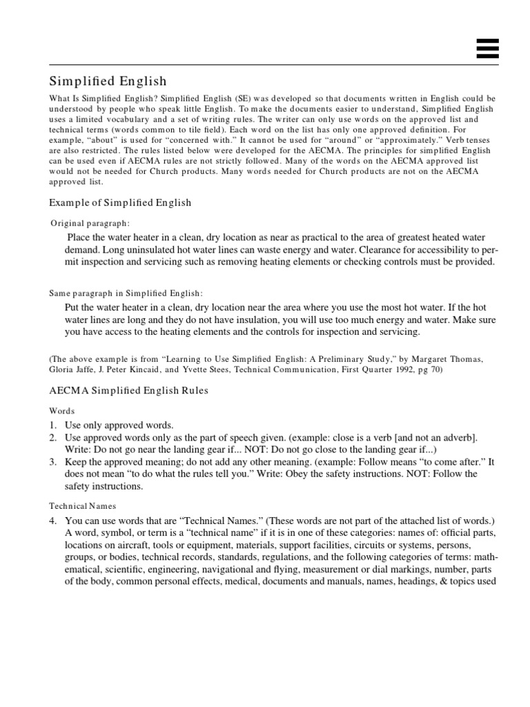 Understanding Simplified English Rules | PDF | Verb | Word