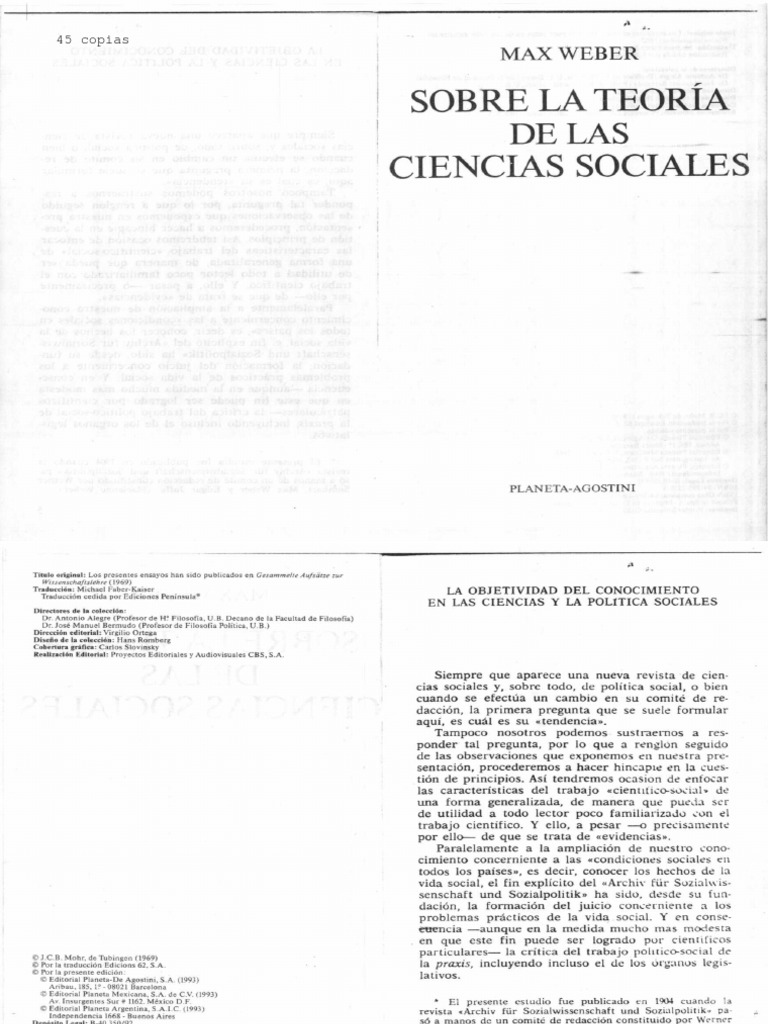 Max Weber - Sobre Las Teorias de Las Ciencias Sociales | PDF