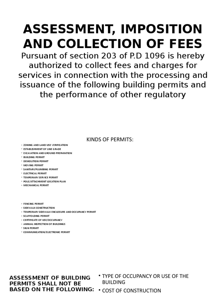 Assessment and Collection of Building Permit Fees | PDF | Business
