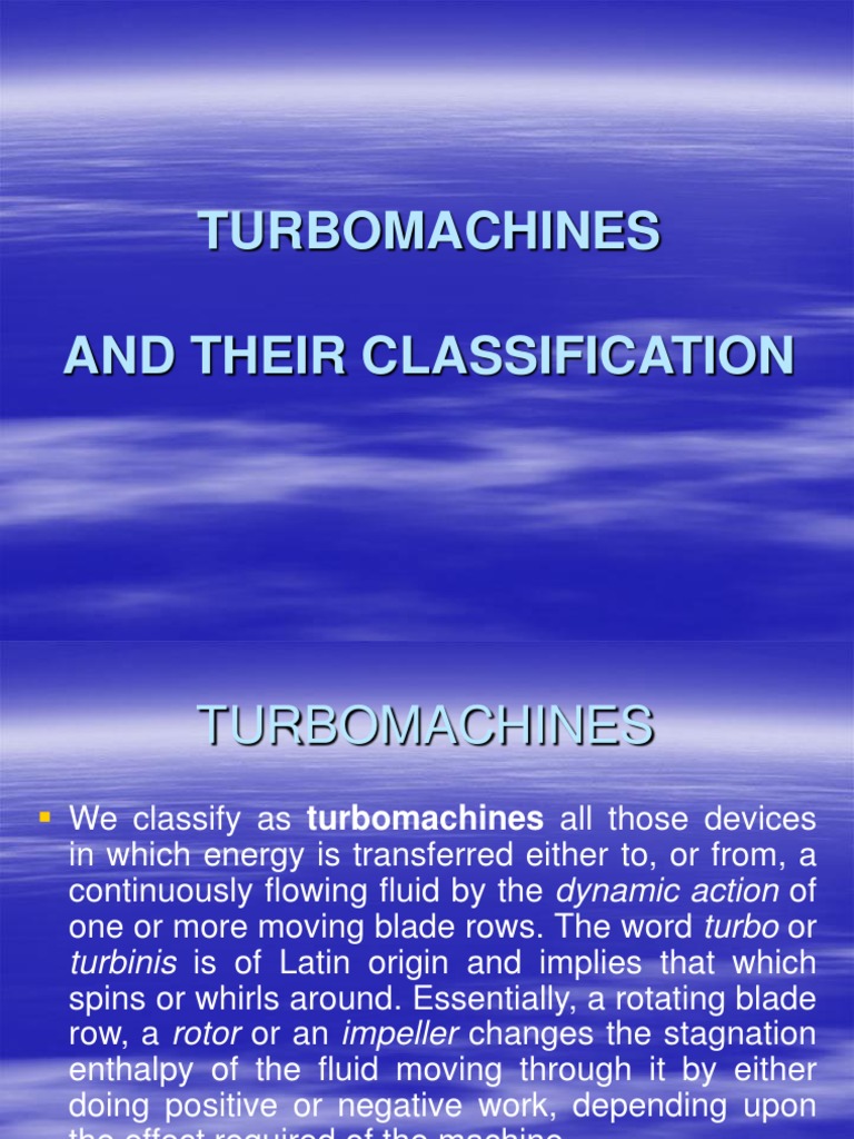 Turbomachanies & Classification | PDF | Turbomachinery | Turbine