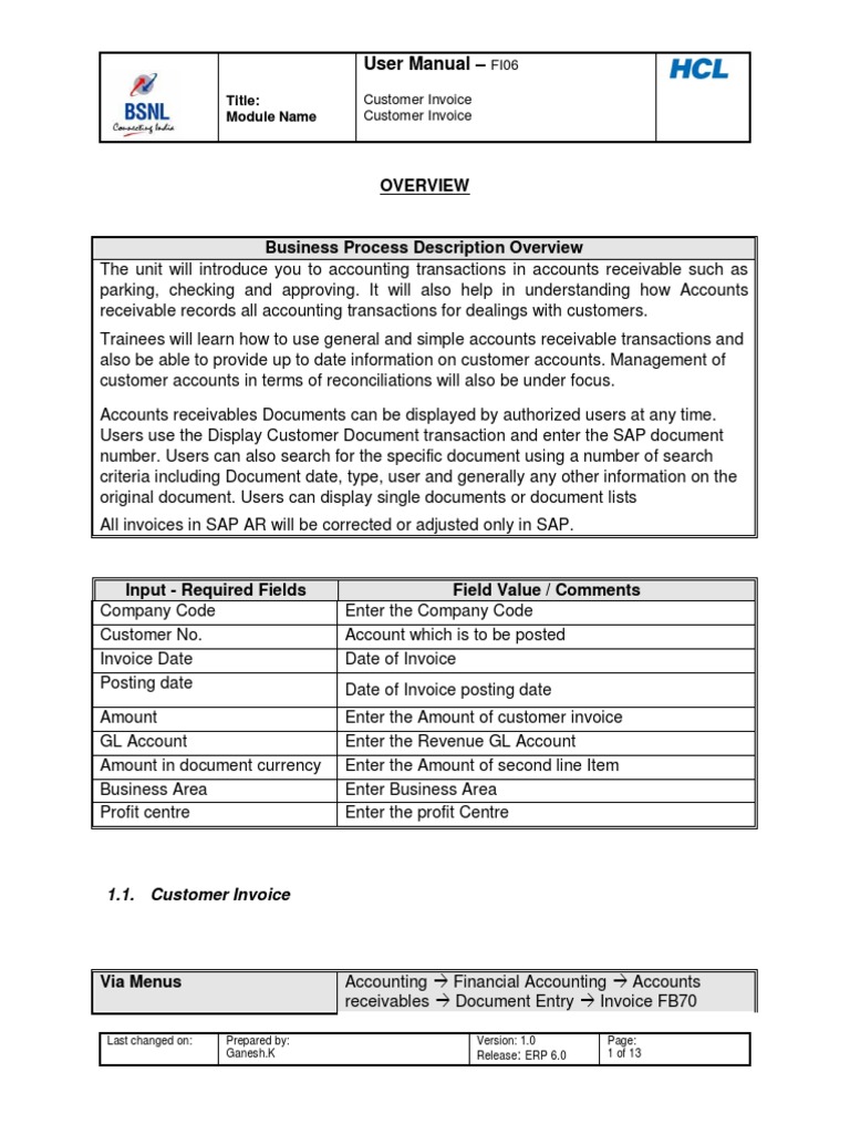 User Manual - : Title: Module Name | PDF | Invoice | Financial Transaction