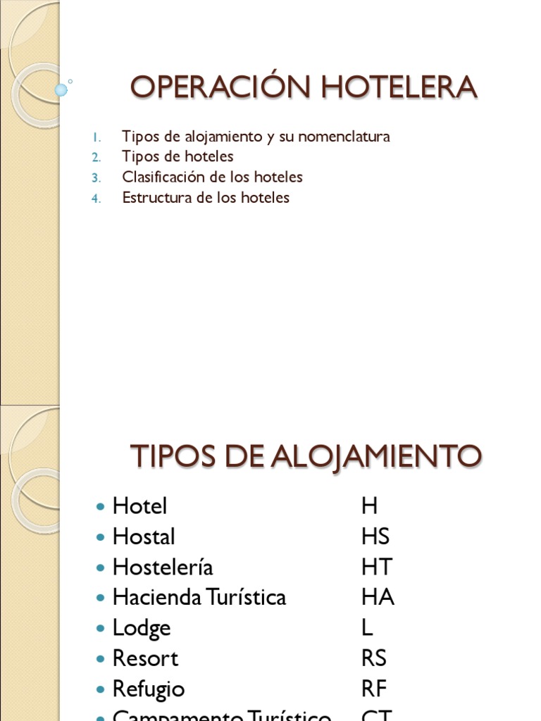 Operación Hotelera | PDF | Hotel | Industria de la hospitalidad