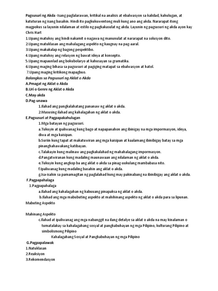 Pagsusuri NG Akda | PDF