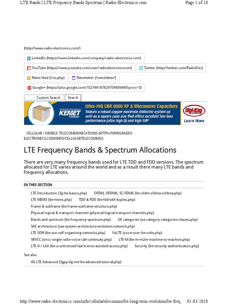 LTE Frequency Bands & Spectrum Allocations | Download Free PDF | Duplex ...