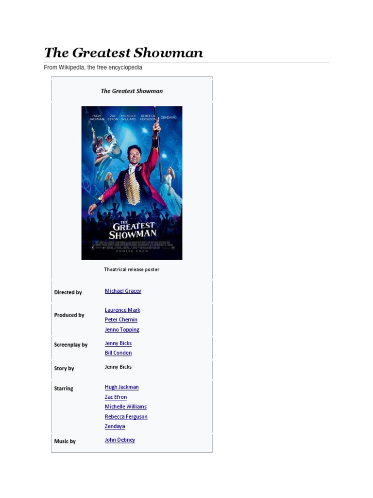The Greatest Showman | PDF