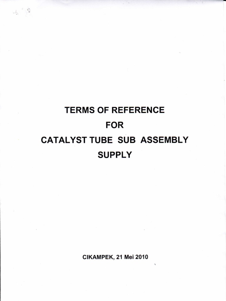 Term of Reference For Catalyst Tube Sub Assembly Supply | PDF | Welding ...