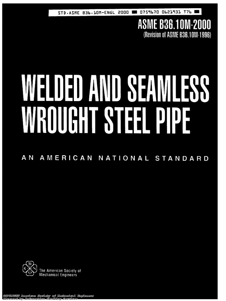 ASME B36.10M.pdf | Pipe (Fluid Conveyance) | Mechanical Engineering