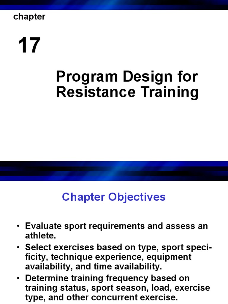 Chap17-Program Design For Resistance Training | PDF | Strength Training ...