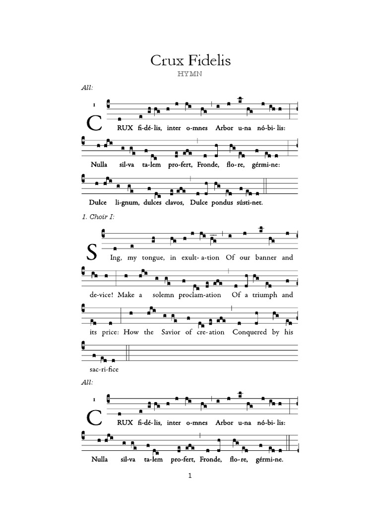 Crux Fidelis Hymn Lyrics and Structure | PDF