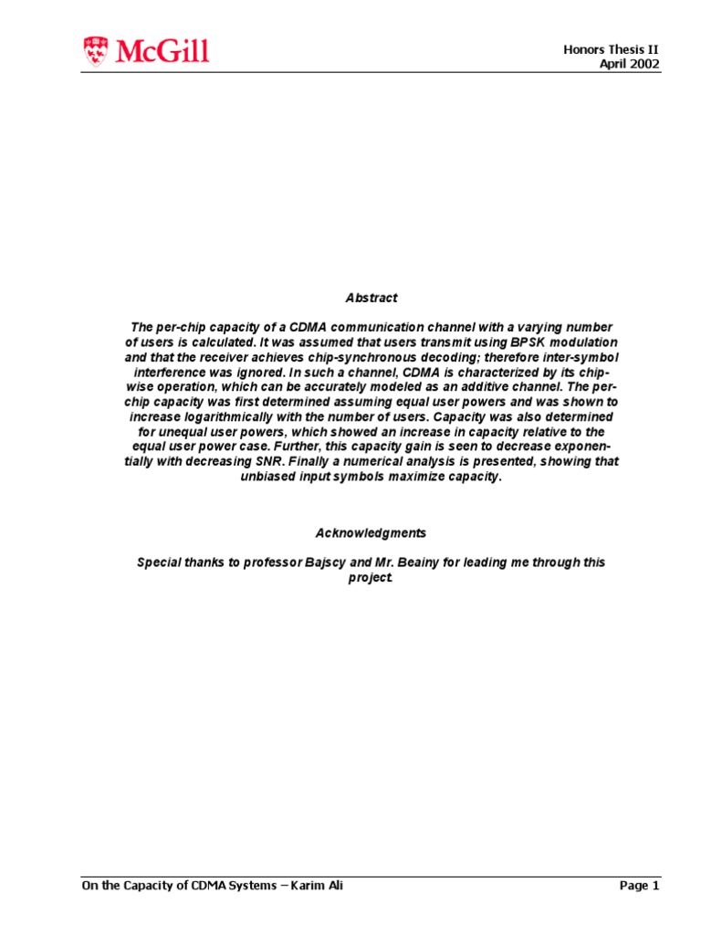Calculating CDMA Channel Capacity | PDF | Cellular Network | Channel Access Method