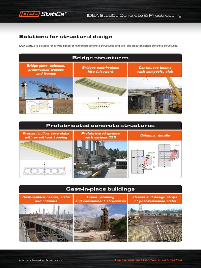 Leaflet - IDEA StatiCa Concrete | PDF | Prestressed Concrete | Beam (Structure)