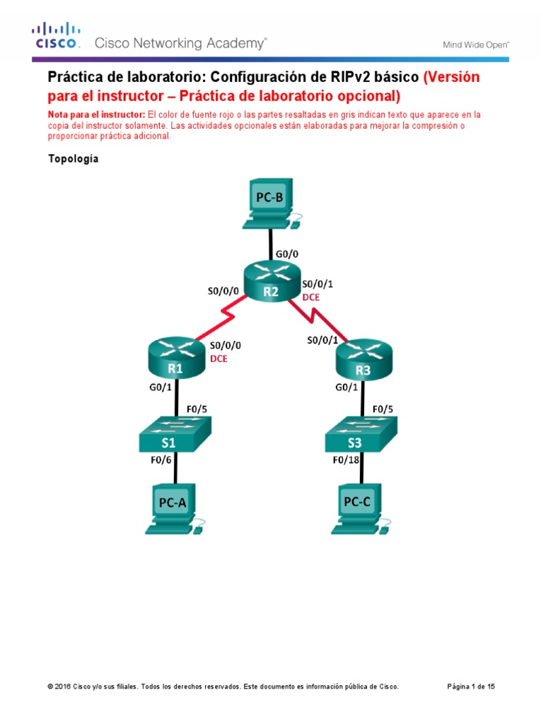 3.2.1.9 Lab - Configuring Basic RIPv2 - ILM | PDF | Enrutador (Computación) | Protocolos de capa ...