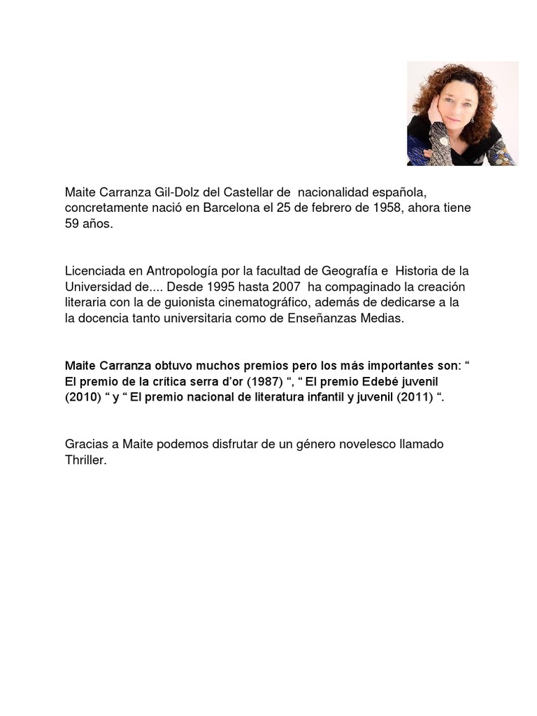 Biografía de Maite Carranza | PDF