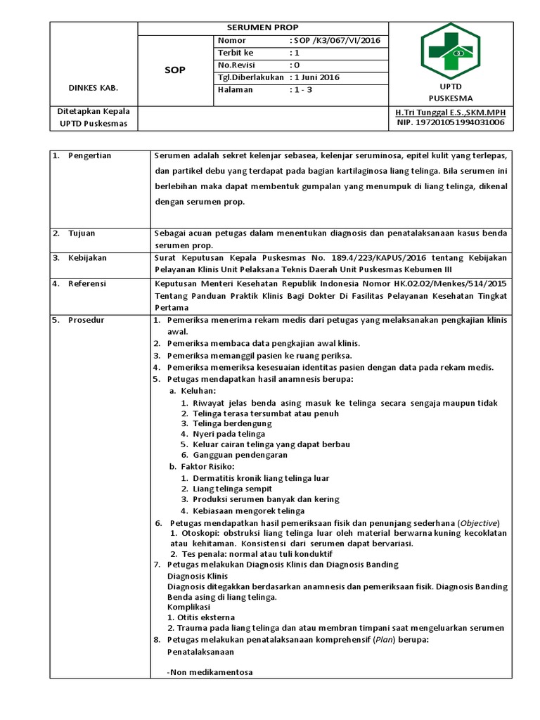 Serumen Prop Sop | PDF