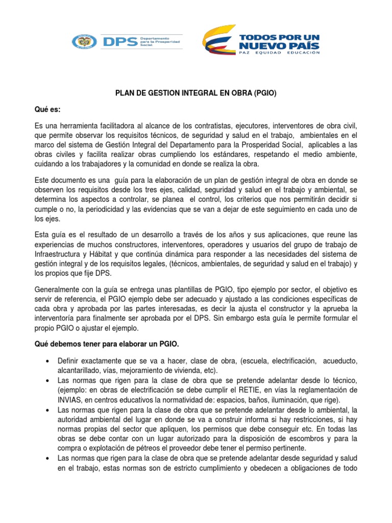 Guía para Elaborar Un PGIO | PDF | Movimiento conservacionista | Riesgo