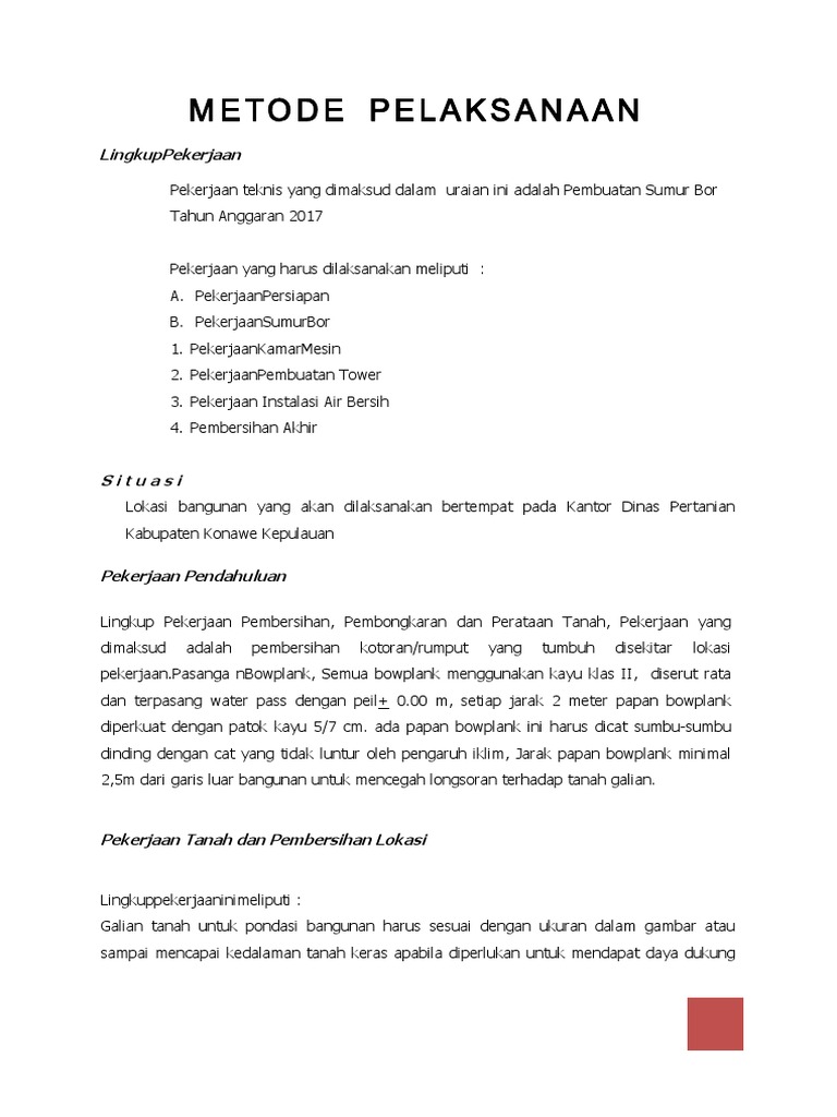 Metode Sumur Bor | PDF