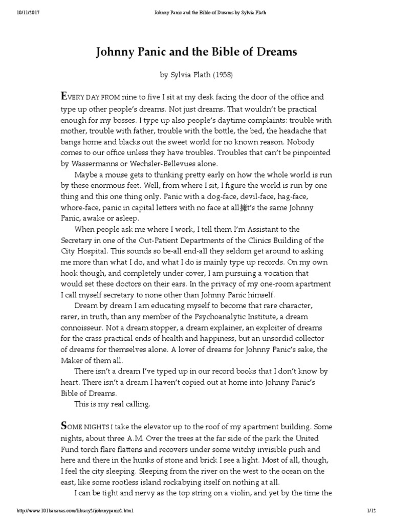 Johnny Panic and Dreams Explored | PDF | Elevator | Nature